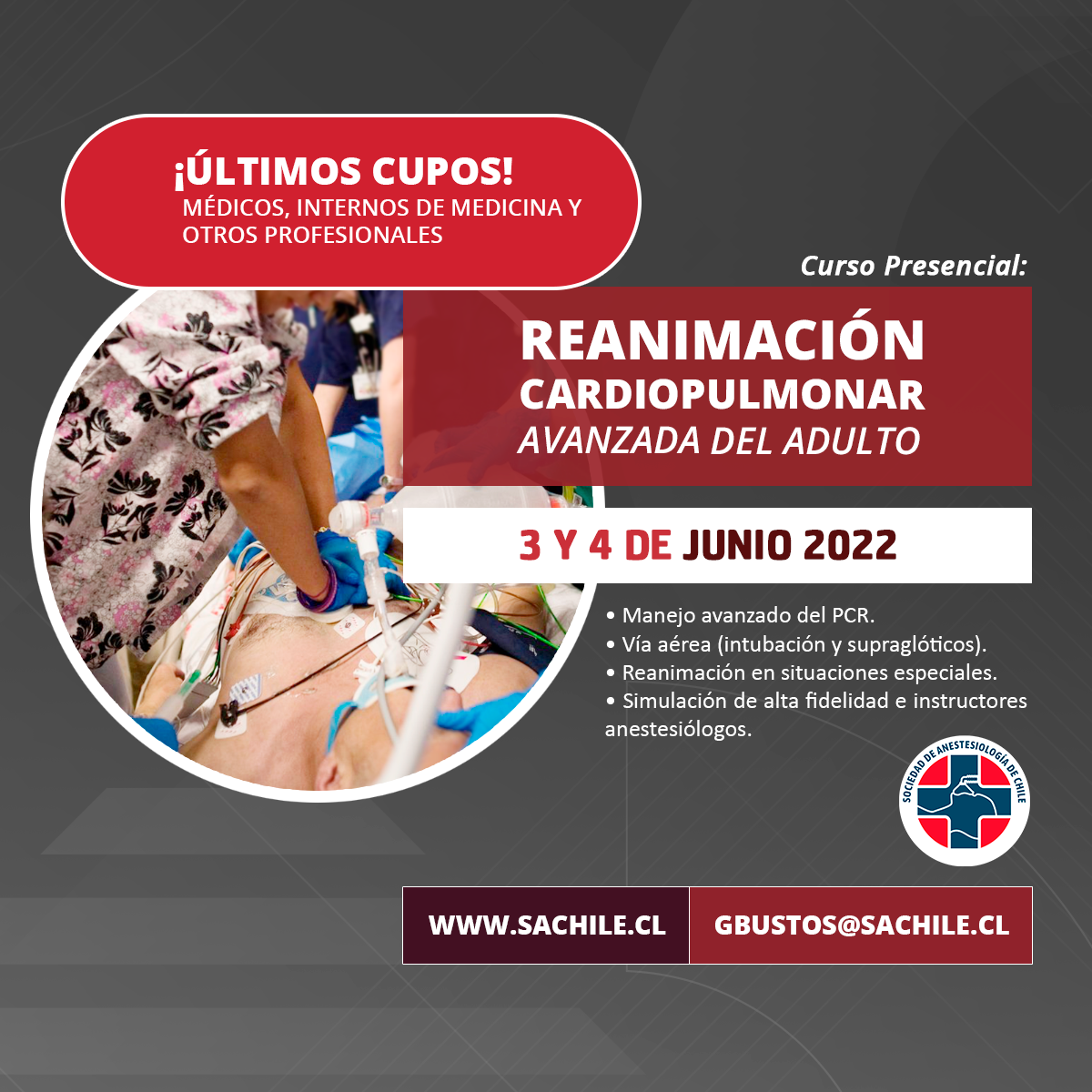 Curso Reanimación Cardiopulmonar Avanzada del Adulto | Colegio Médico